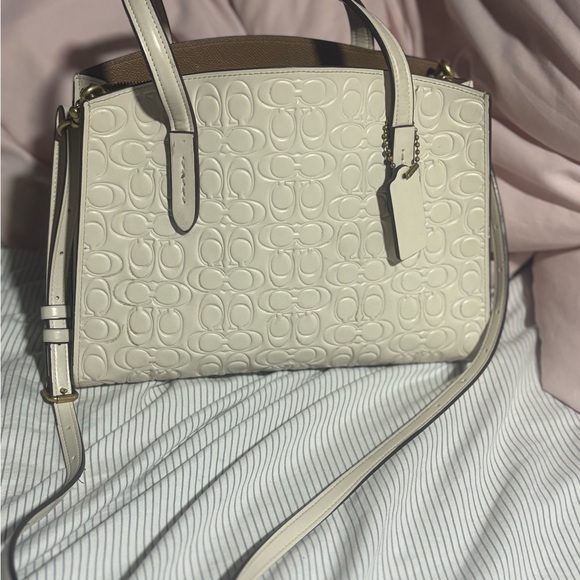 Coach | Bags | Coach Cream Shoulder Bag With Embossed Texture | Poshmark